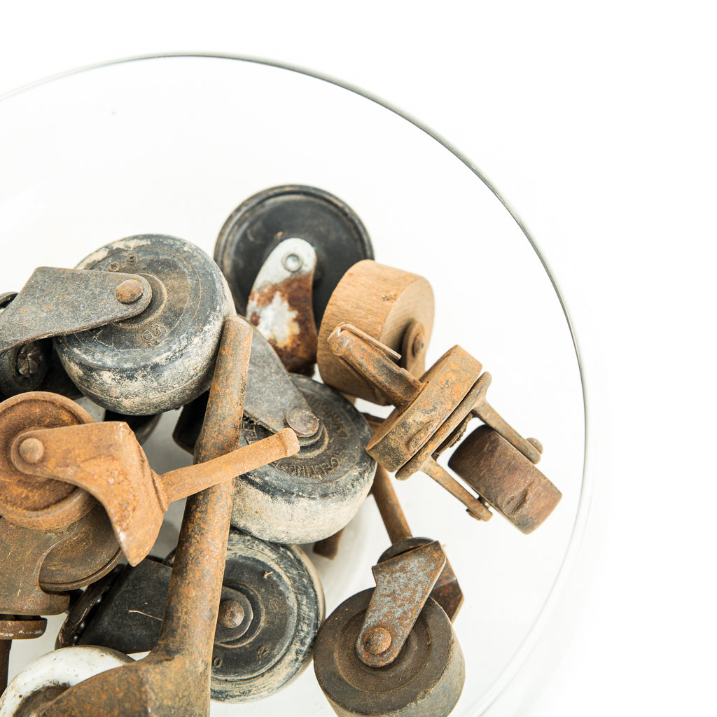 Old Antique Rolling Castors- Large Set – Cottonwood Shanty